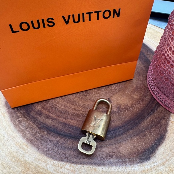 Louis Vuitton | Accessories | Louis Vuitton Brass Padlock Lock Ad Key ...